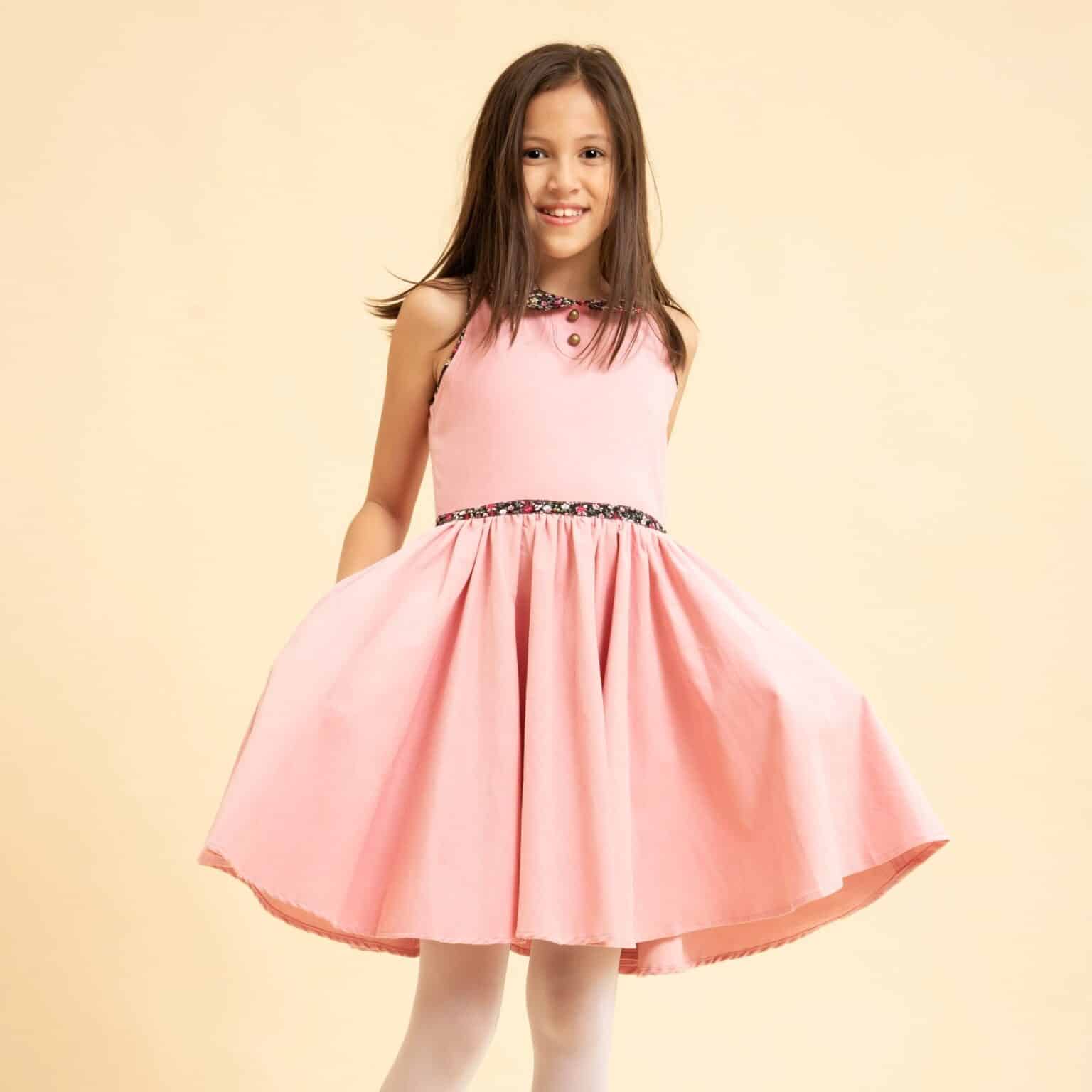 Robe qui tourne rose pâle | Filles 2-14 ans | La Faute à Voltaire