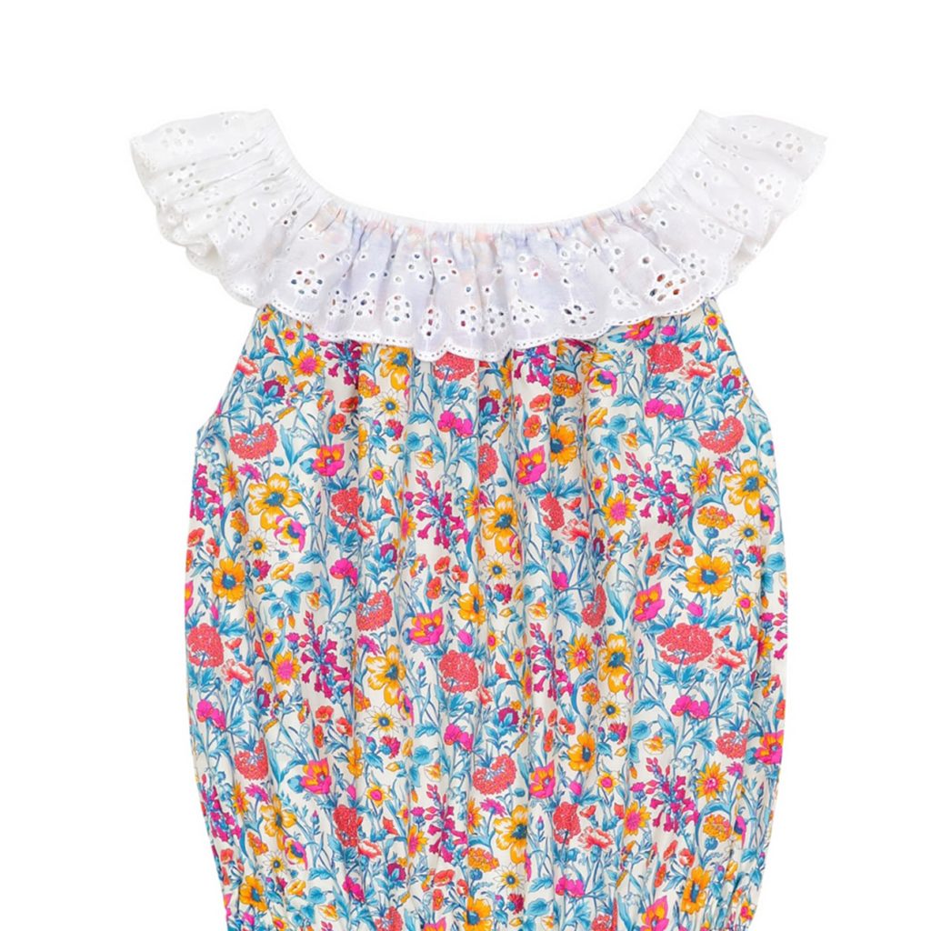 Robe Fleurie Liberty Bleu Violet Filles 2 16 Ans La Faute à