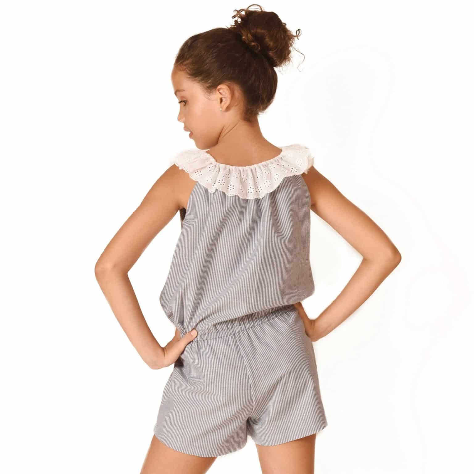 Combishort à Rayures Bleu | Filles 2-16 ans | La Faute à Voltaire ⭐⭐⭐⭐