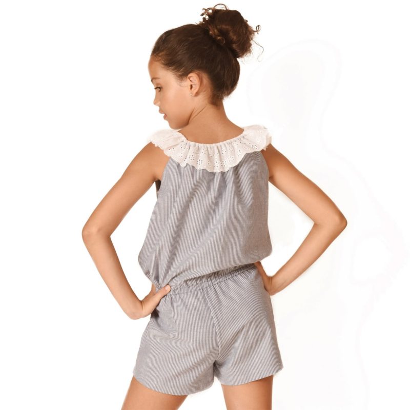 Combishort en coton fleuri bleu vert | Filles 2-14 ans | La Faute à ...