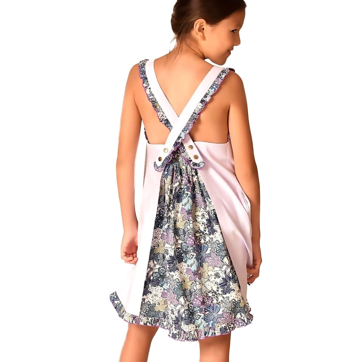Robe Cérémonie Bleu Pastel Fleurie Fille 2 16a La Faute à Voltaire ⭐⭐⭐⭐