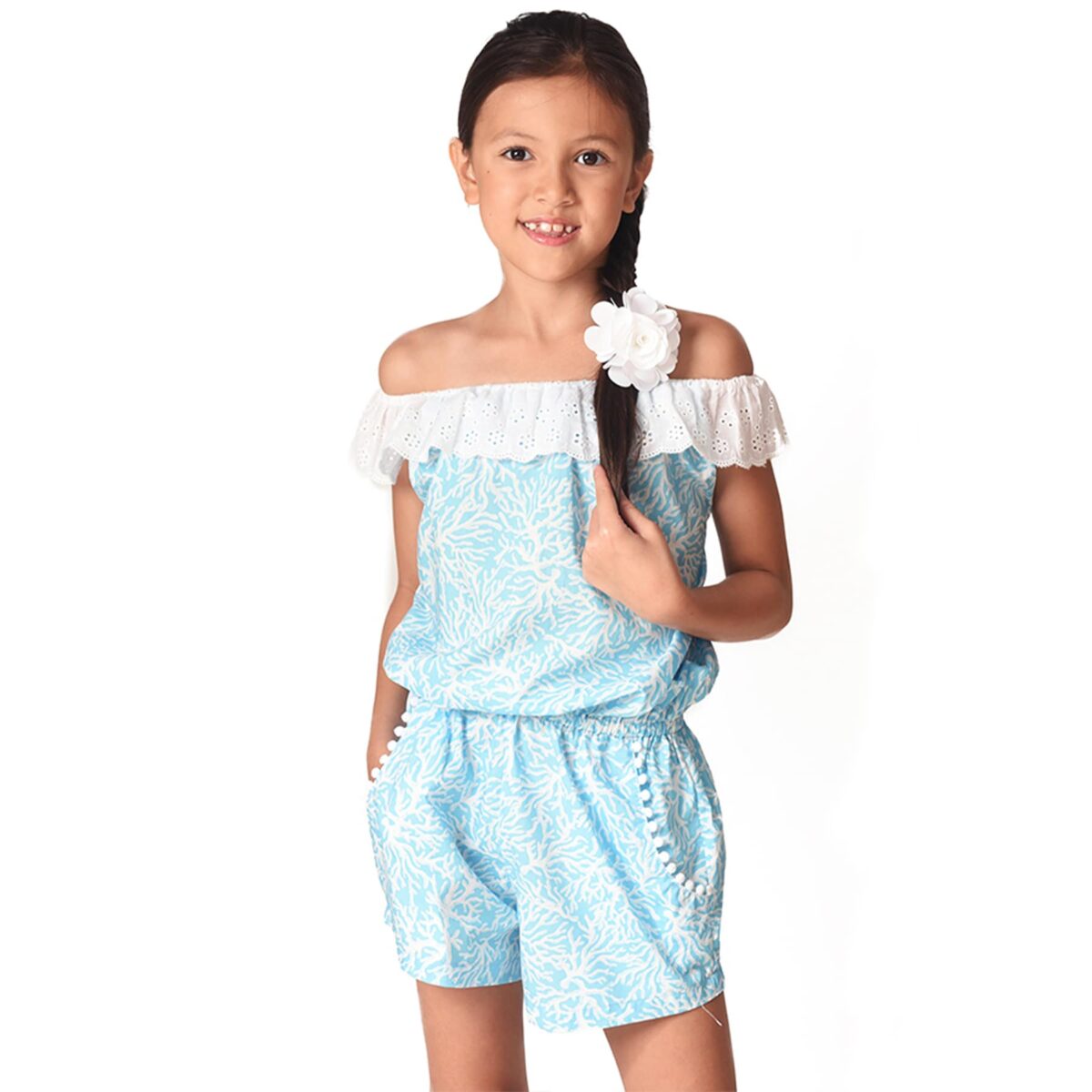 Combishort Eté Bleu Turquoise | Fille 2-16 ans | La Faute à Voltaire