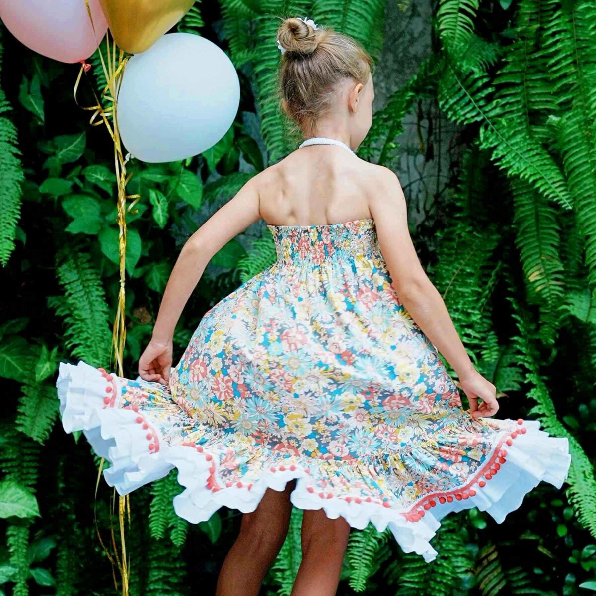 Robe longue fleurie orange | Filles 2-16 ans | La Faute à Voltaire