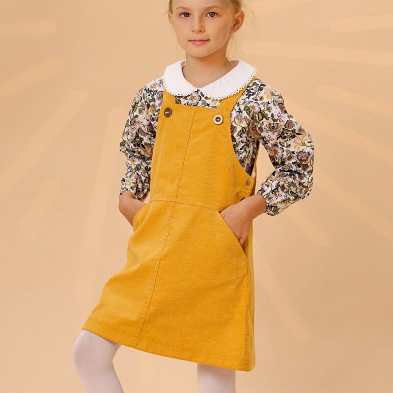 Robe Salopette Velours Jaune Fille | La Faute à Voltaire ⭐⭐⭐⭐